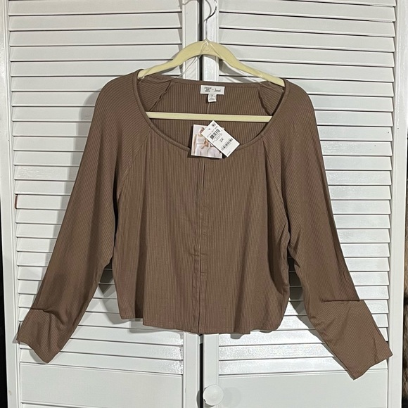 Tops | Nwt Style Not Size For Jenni 2x Tan Ribbed Crop Top | Poshmark
